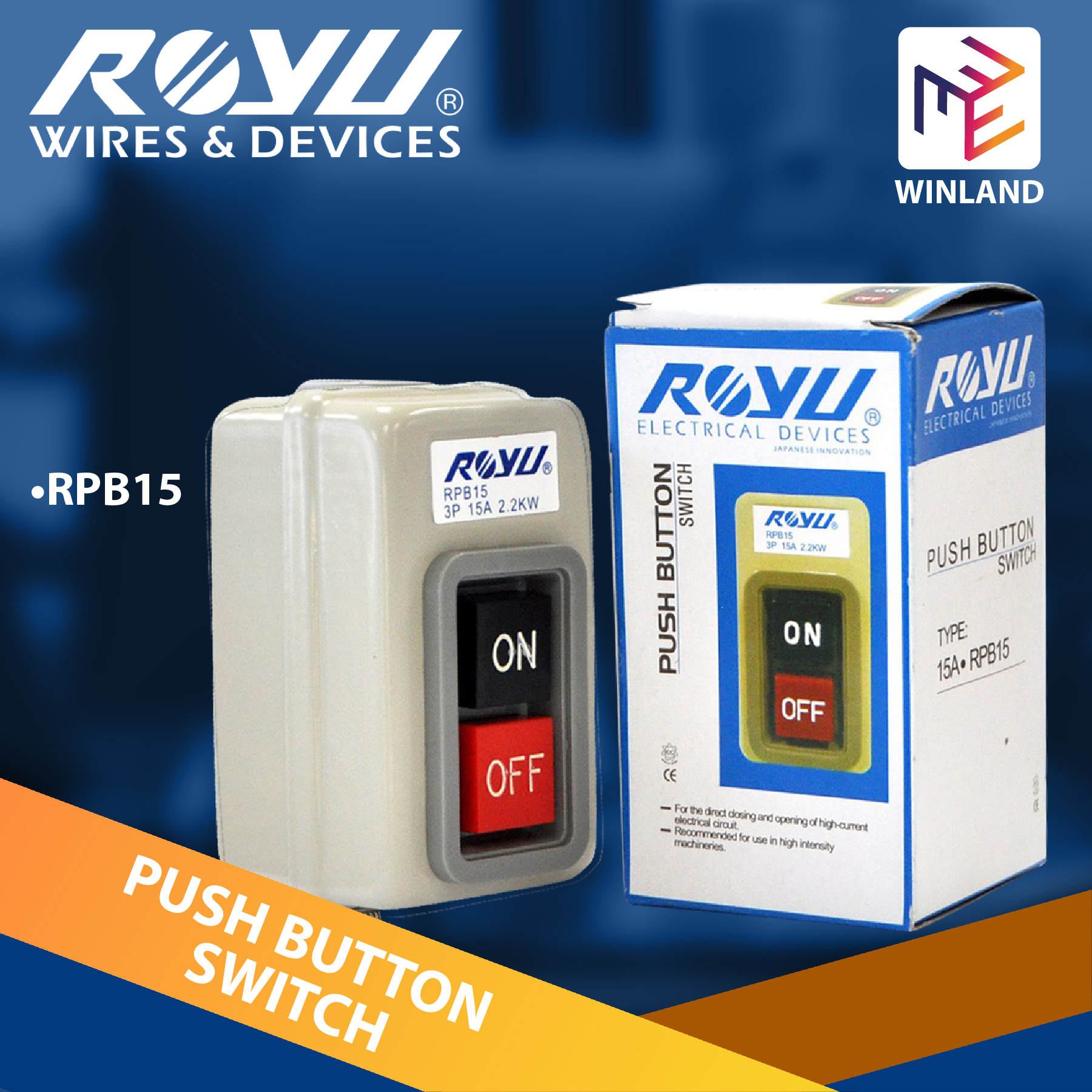 Royu by Winland Push Button Switch For the direct closing and opening ...