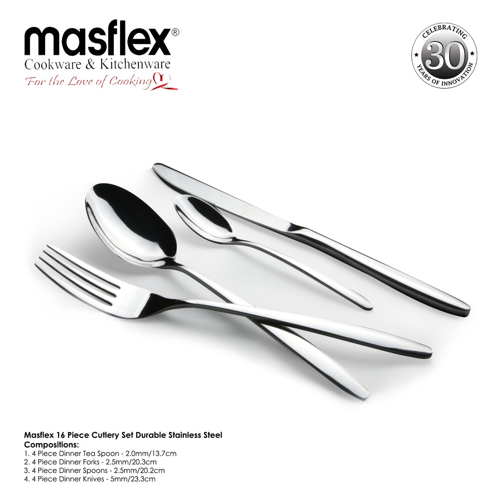 Masflex by Winland 16 piece Manhattan Cutlery Aet Durable Set Stainless ...