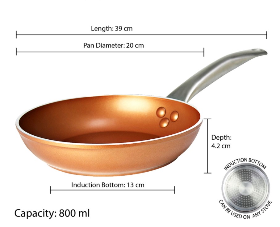 Masflex by Winland Copper Series 20 cm Non Stick Copper Fry Pan ...