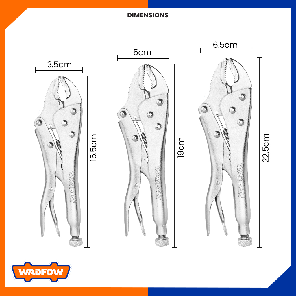 Wadfow by Winland 5" | 7" | 10" Carbon Steel Grade Curved Vice Grip Jaw ...
