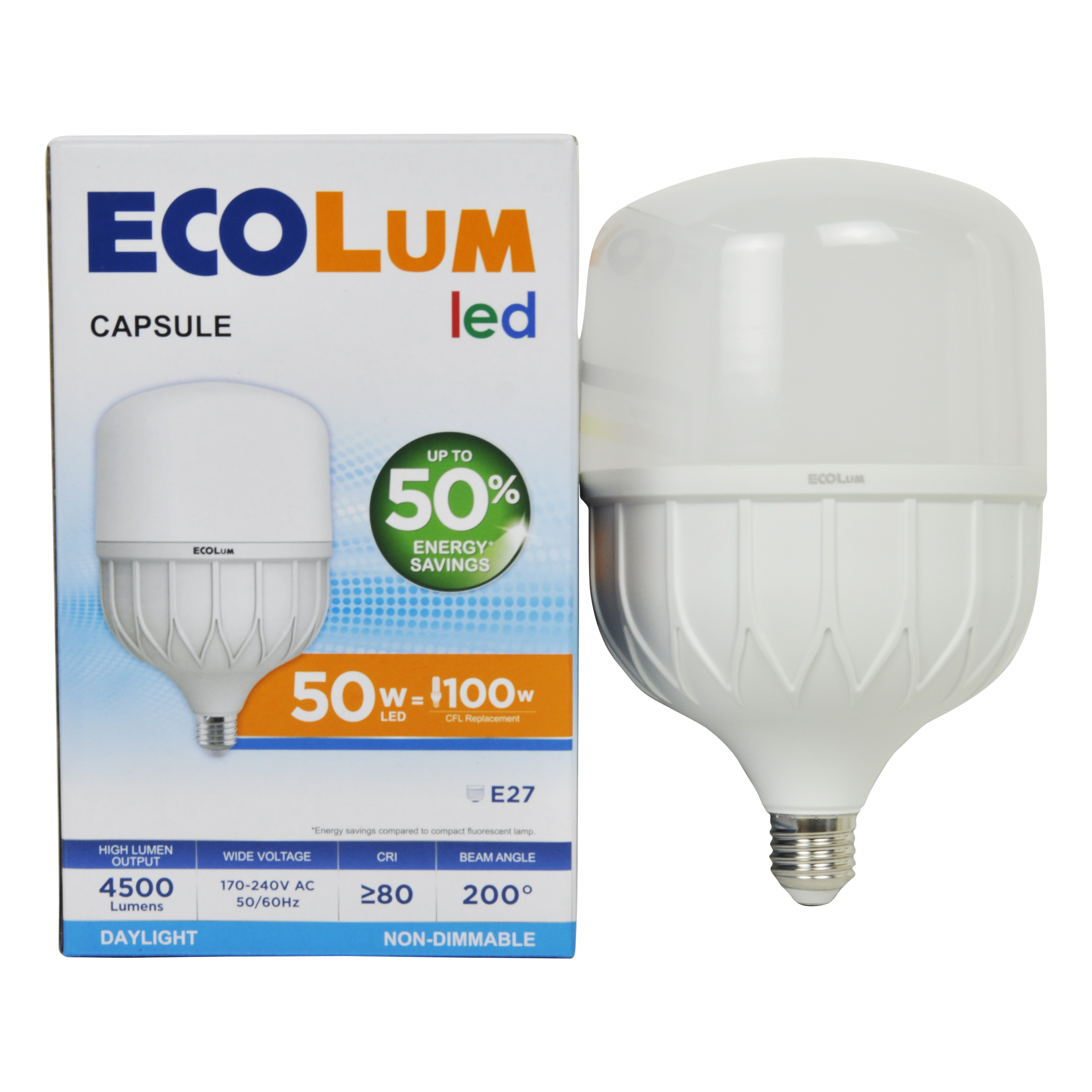 Firefly by Winland ECOLUM Super Bright Power Saving 50w 6500K Daylight ...