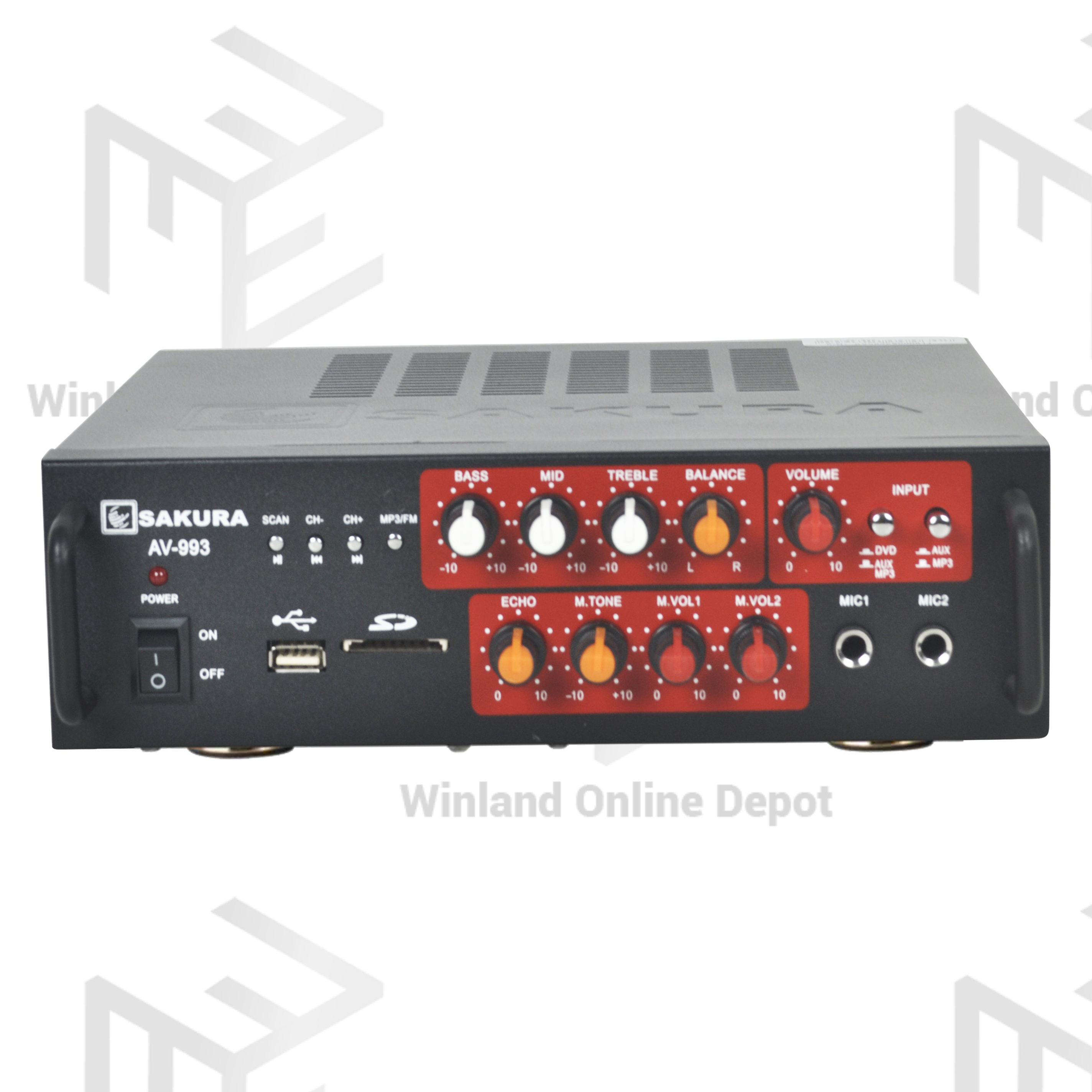 Sakura by Winland 5 Channel USB Karaoke Paging PA Amplifier 100W x 2 with USB / SD Slot / FM ...