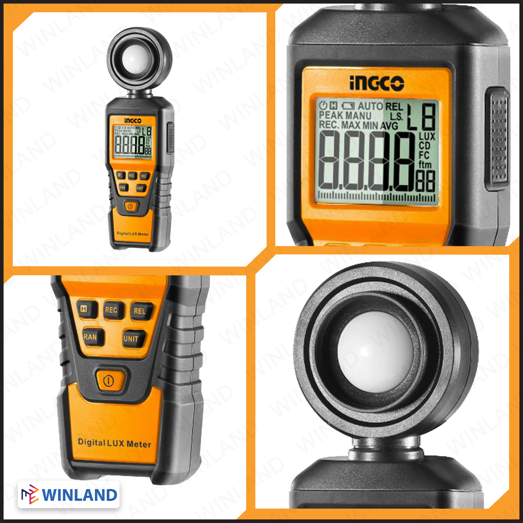 Ingco by Winland Digital LED Luxmeter Lux Meter 0~200000Lux HETLU01 ING ...
