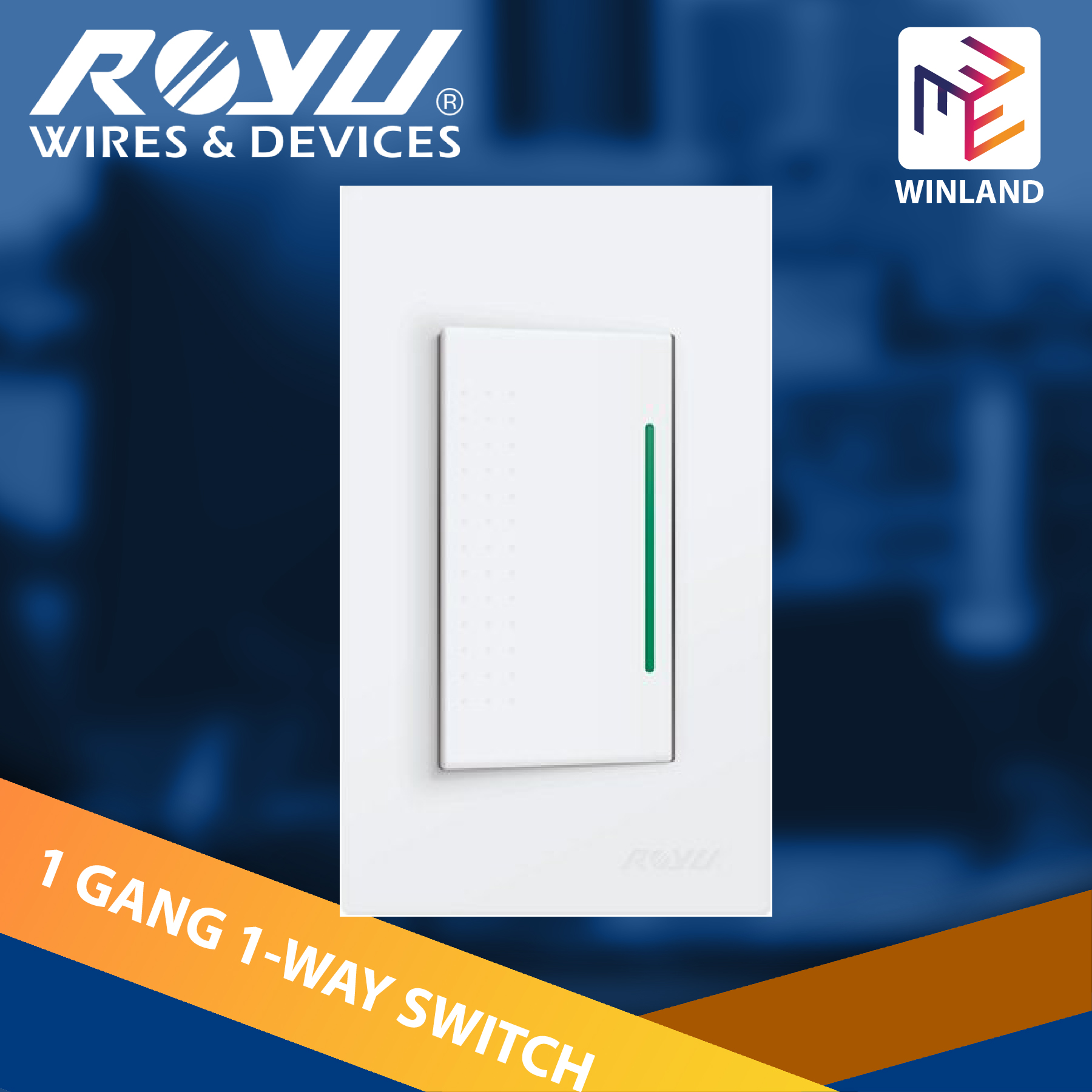 ROYU by Winland Wide Series 1 Way Switch with Reflector Set - 1 Gang ...