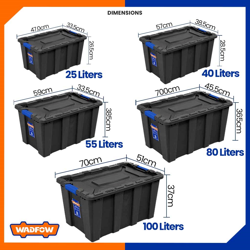 Wadfow by Winland 25Liters-100Liters Stackable Plastic Container ...