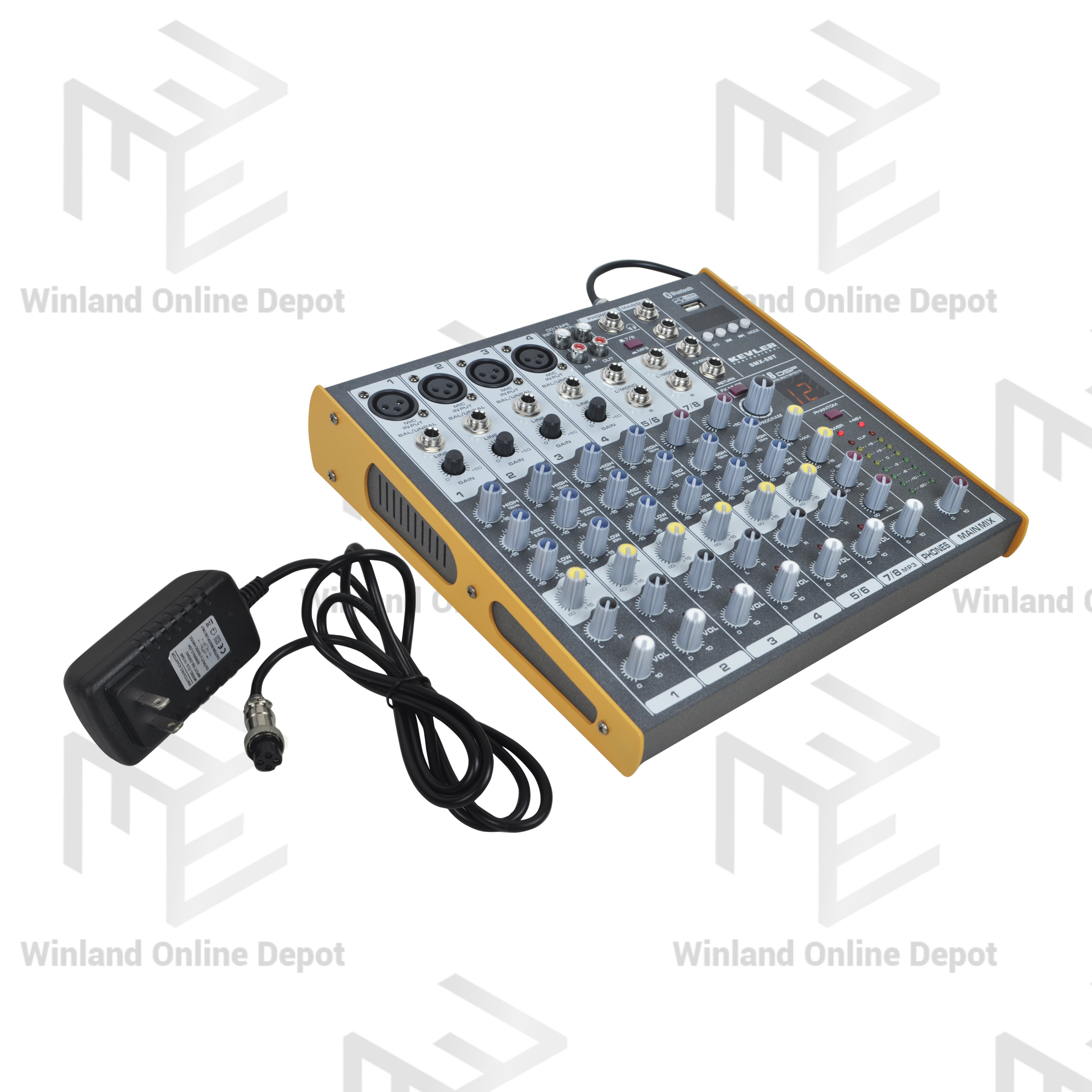 Kevler Professional by Winland Mixer SMX-8BT 8 CHANNEL 4 MIC / LINE 2 AUX MIXER Sound System 16 ...