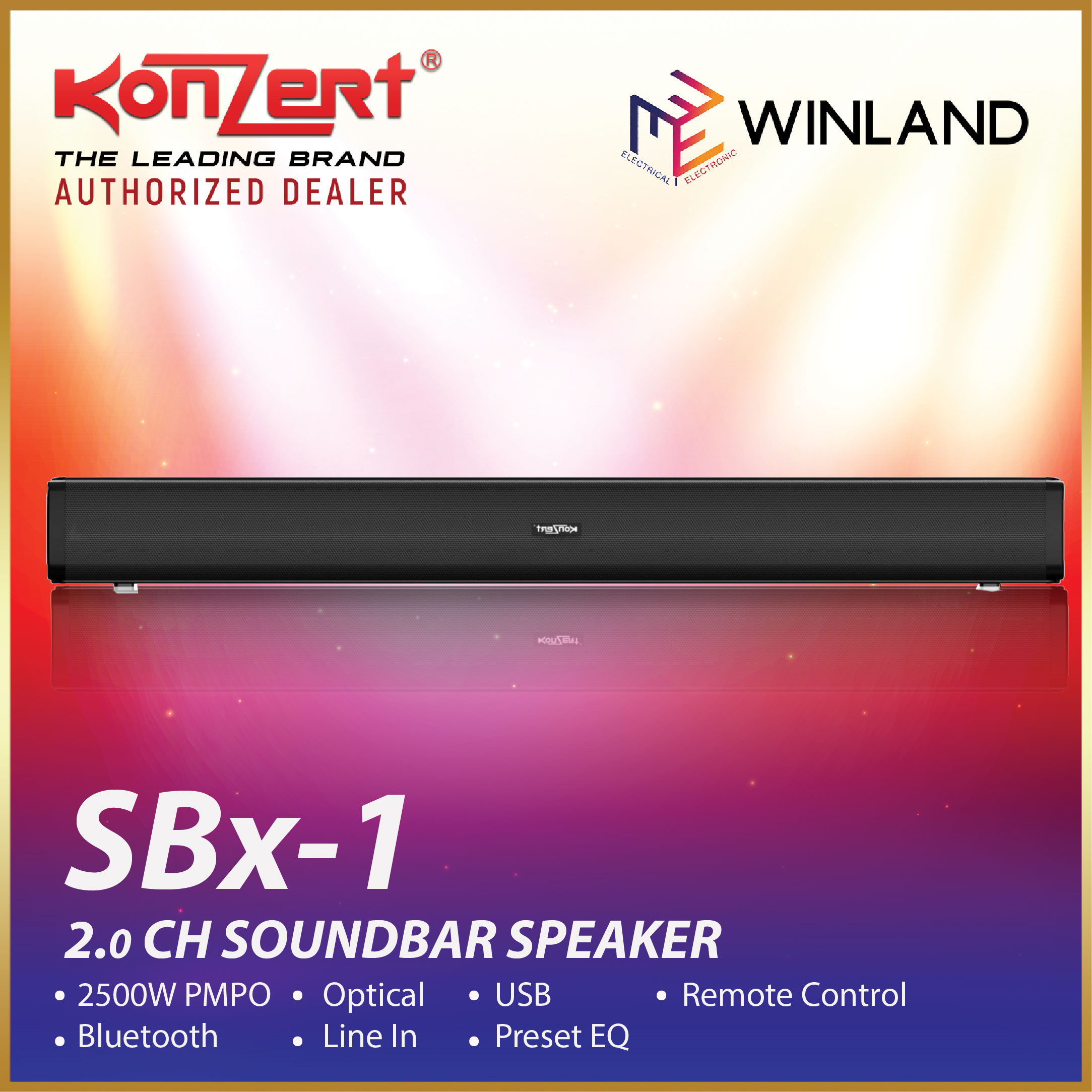 Konzert by Winland 2.0 Channel SoundBar Speaker System Sound Bar with ...