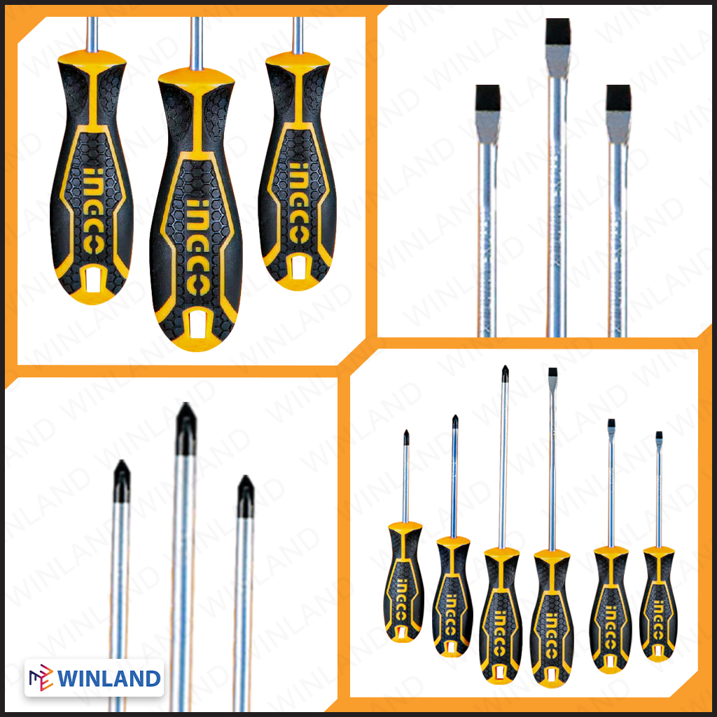 INGCO by Winland Screwdriver 6PCS/SET Screw Driver Tool HKSD0628 ING-HT ...