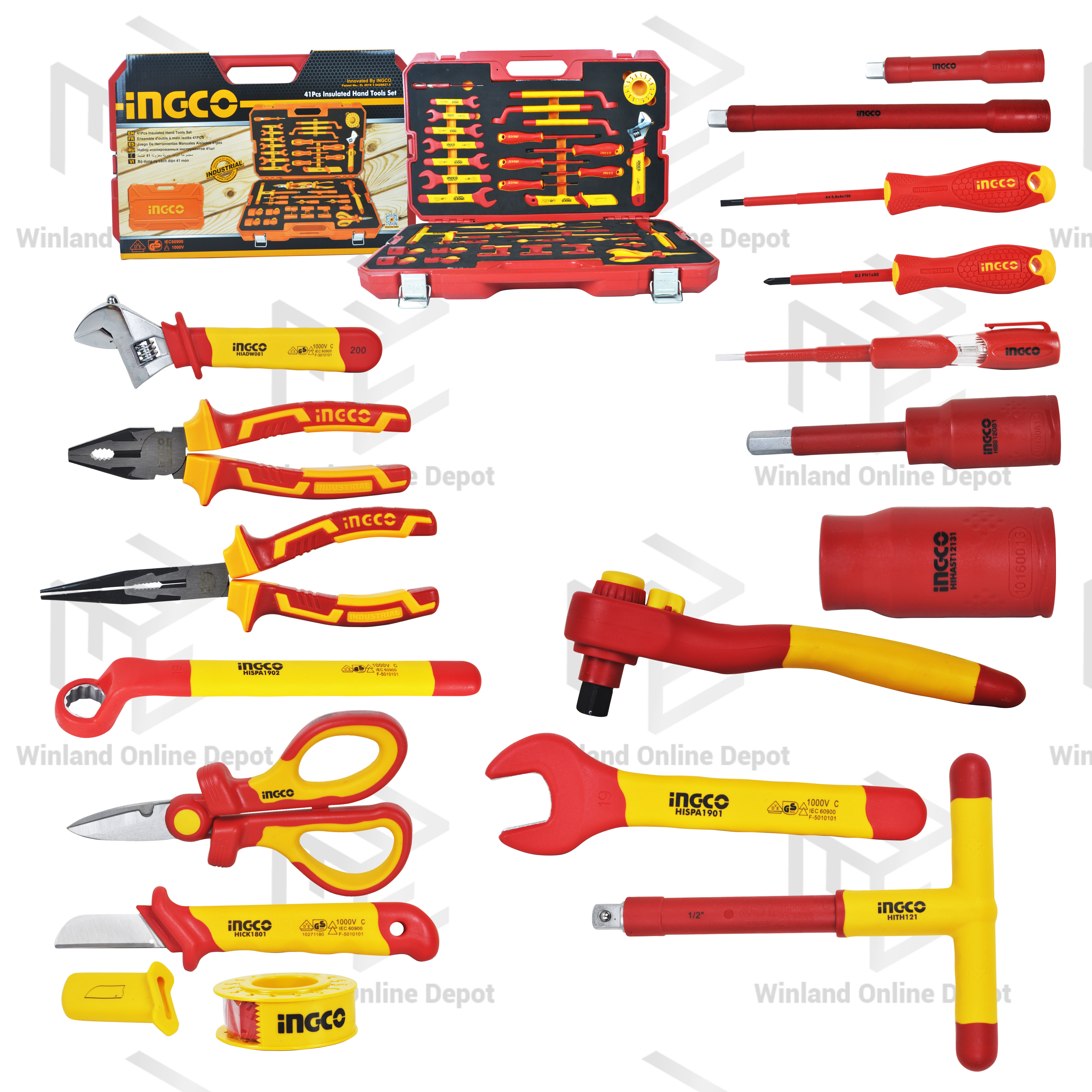 Ingco by Winland 41pcs Insulated Hand Tools Set 1000V Long Nose ...