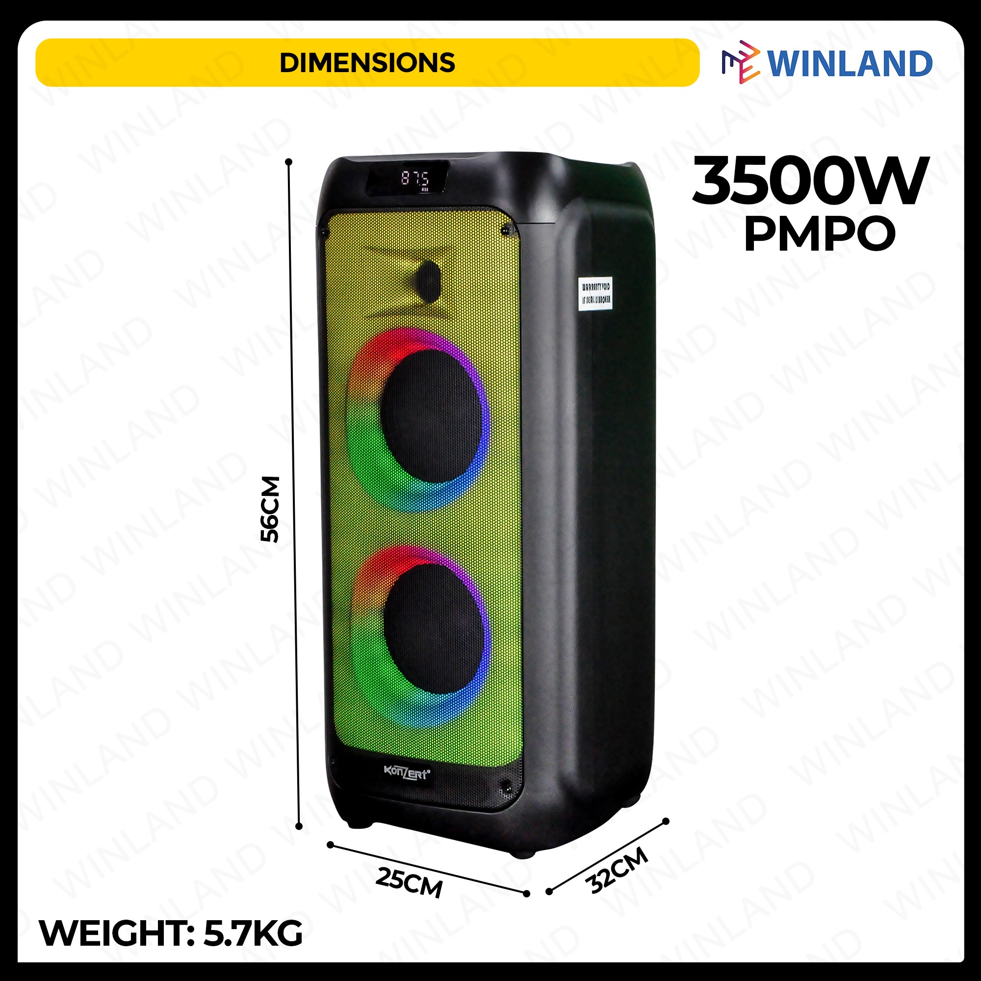 Konzert by Winland DISCO ROBO 5 inch 2 x 5.5 inch Party Speaker System ...