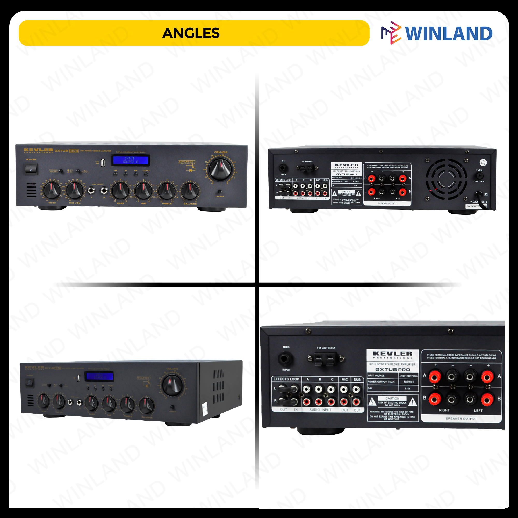Kevler by Winland GX7UBPRO High Power Videoke Amplifier with Bluetooth ...
