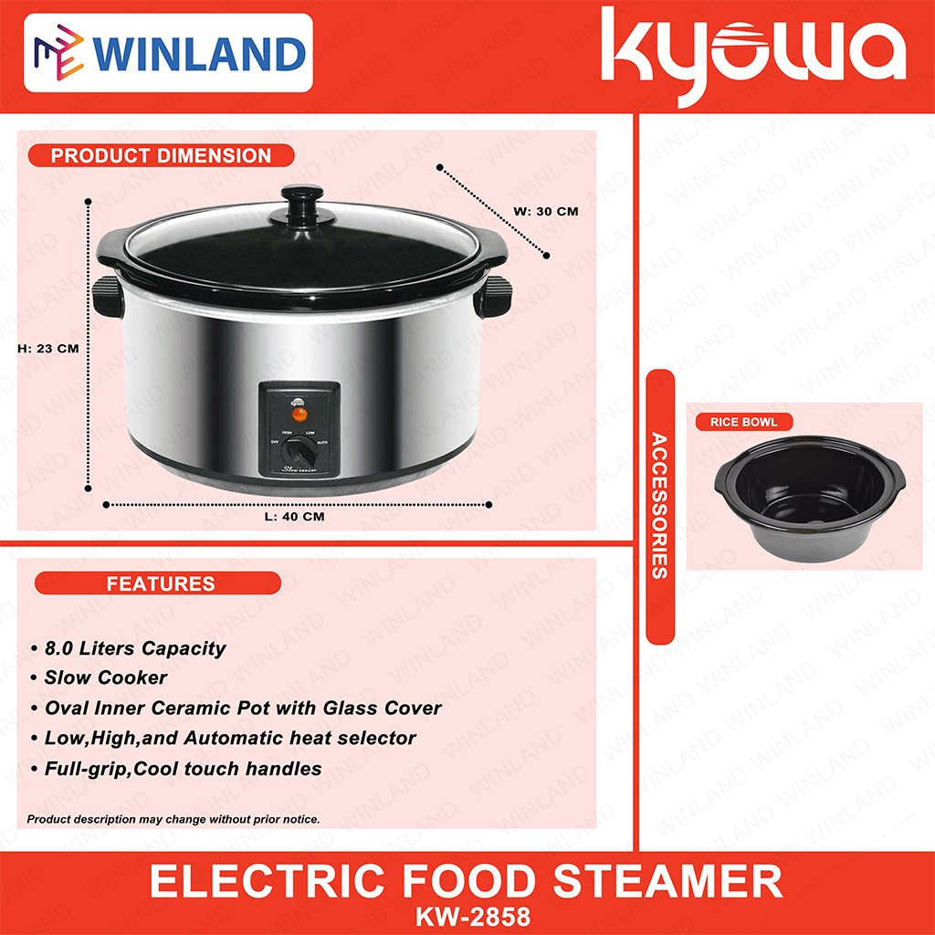 Kyowa by Winland Slow Cooker with Ceramic Pot 8 Liters KW-2858 | Lazada PH