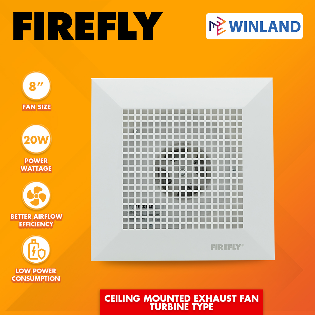 Firefly by Winland 8inches Ceiling Mounted Exhaust Fan Corrosion proof ...