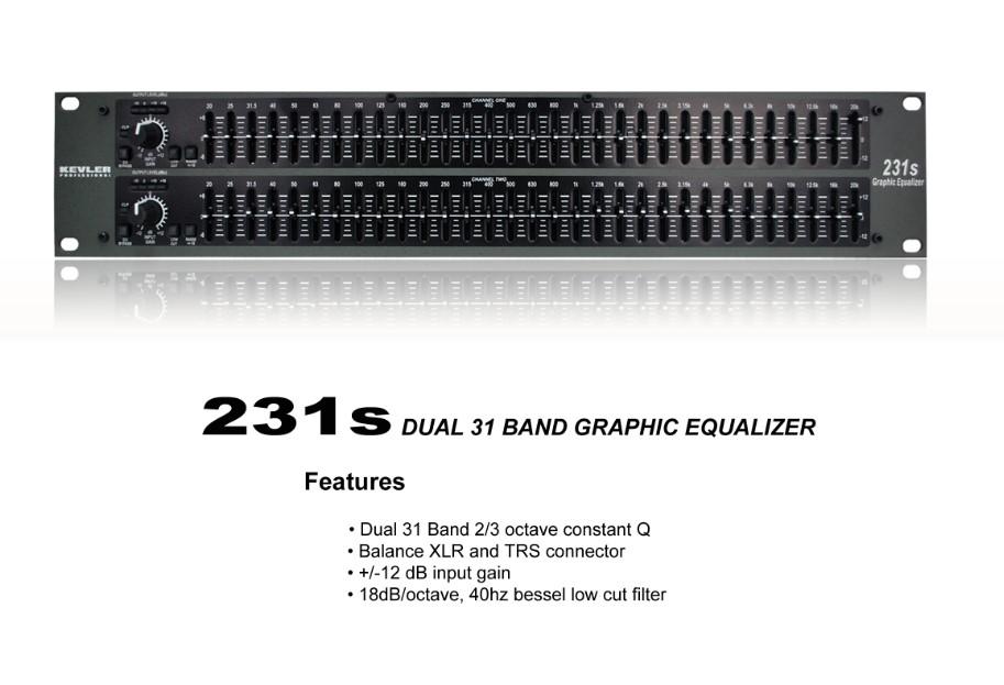 Kevler by Winland 231s Dual 31 Band Graphic Equalizer with Four Segment LED Ladders 231 s ...