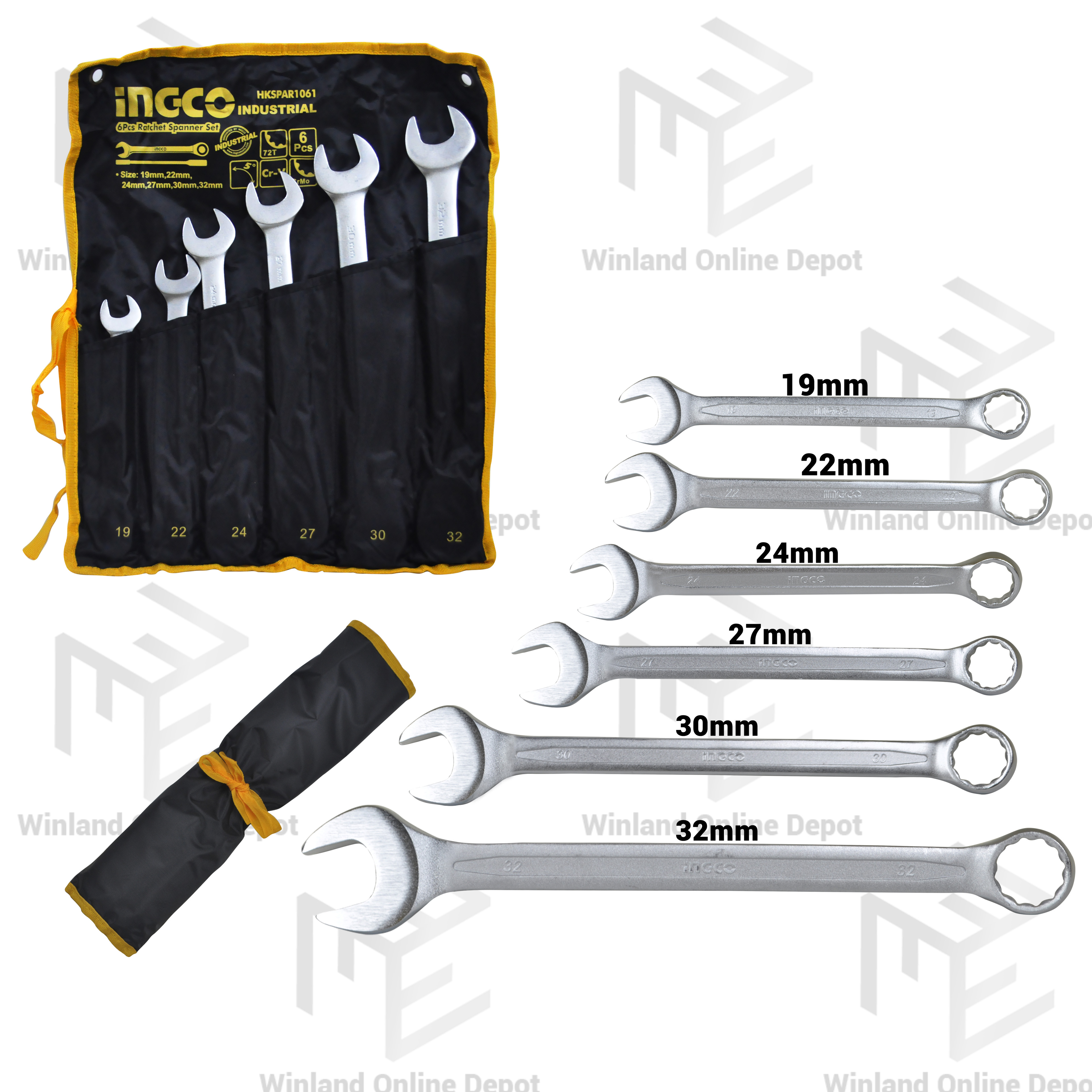 Ingco by Winland 6pcs Combination Spanner Set 19-32mm HKSPAR1061 ING-HT ...