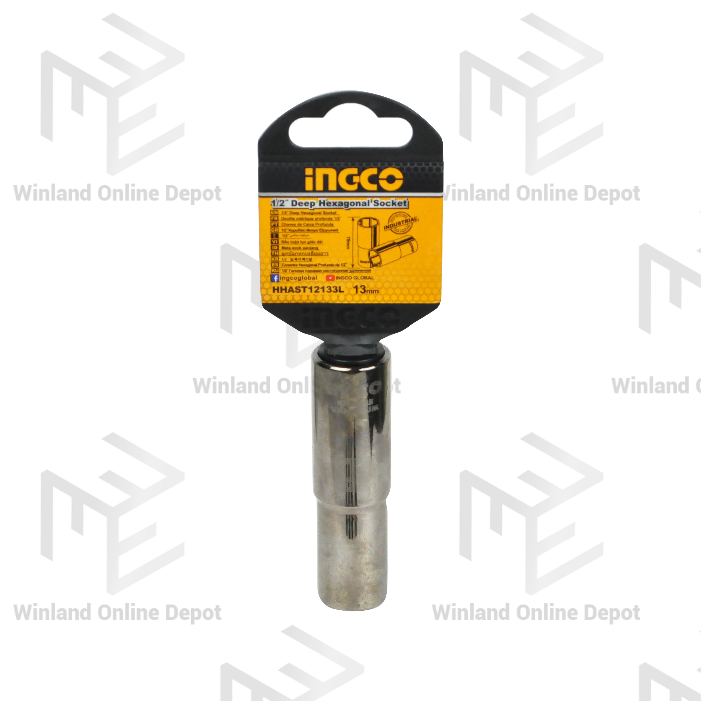 Ingco by Winland 1/2 inch Deep Hexagonal Socket 13 | 15 | 17 | 18 | 19 ...