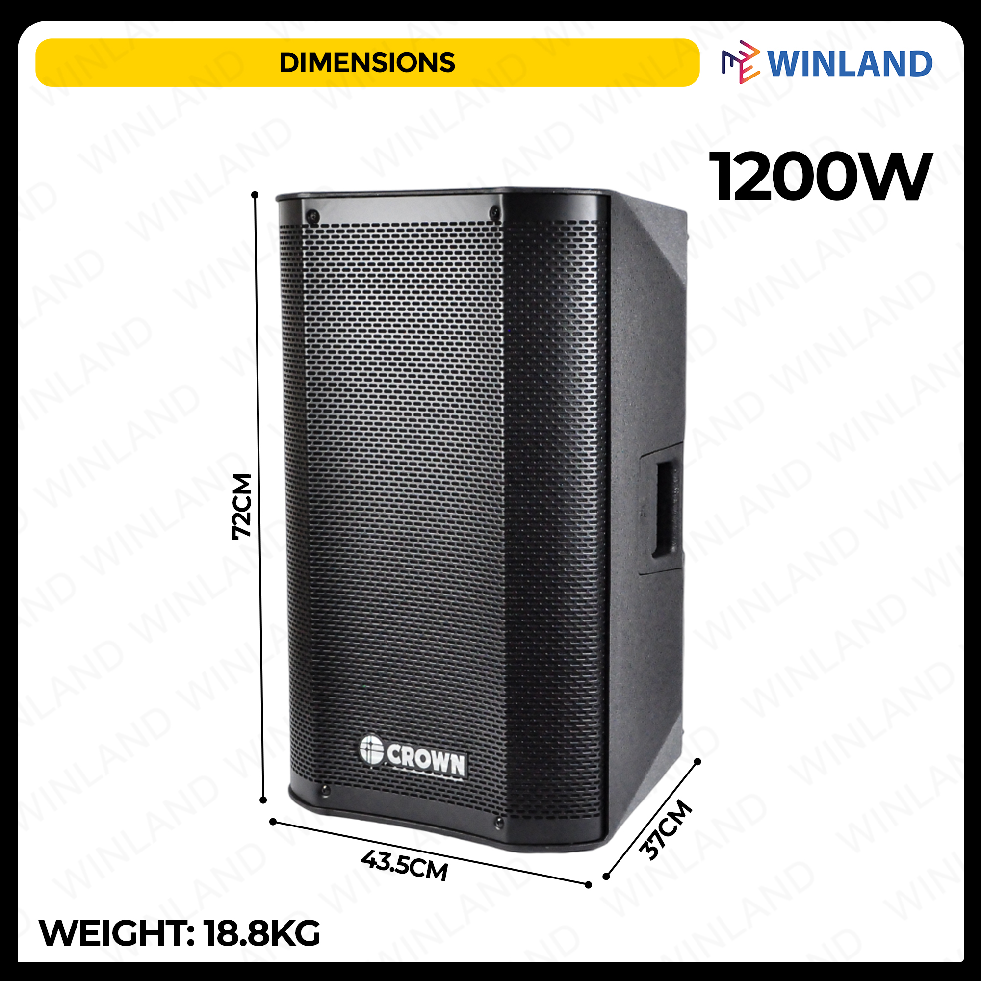 Crown by Winland Instrumental Speaker System 15inch 15" Woofer ...