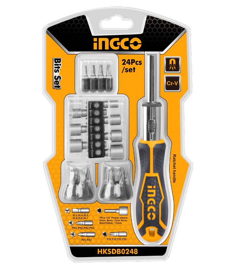 INGCO by Winland Ratchet Screw Driver 24PCS/SET HKSDB0248 ING-HT ...