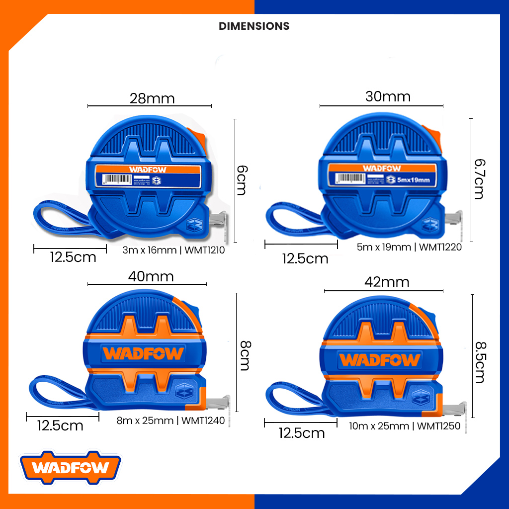 Wadfow by Winland Steel Measuring Meter Tape Measure w/ Unique Design ...