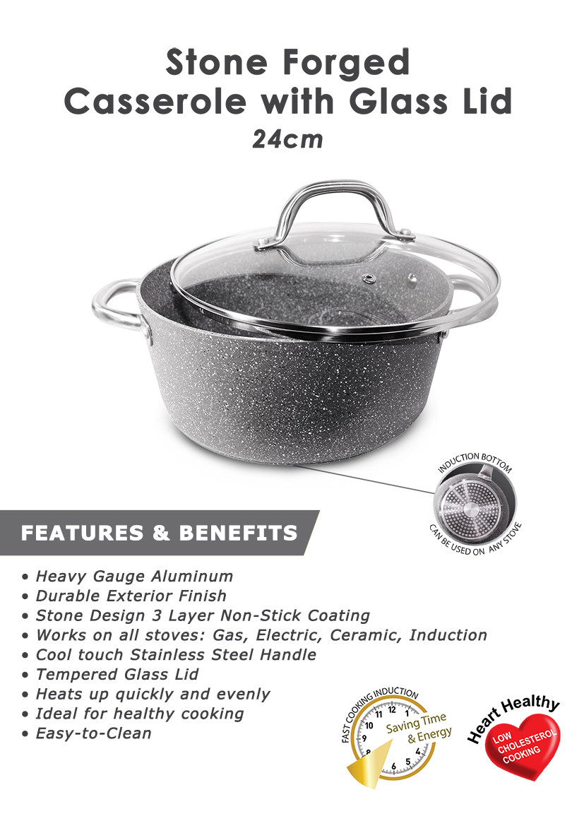 Masflex by Winland Forged Stone Series Non Stick Induction Casserole ...
