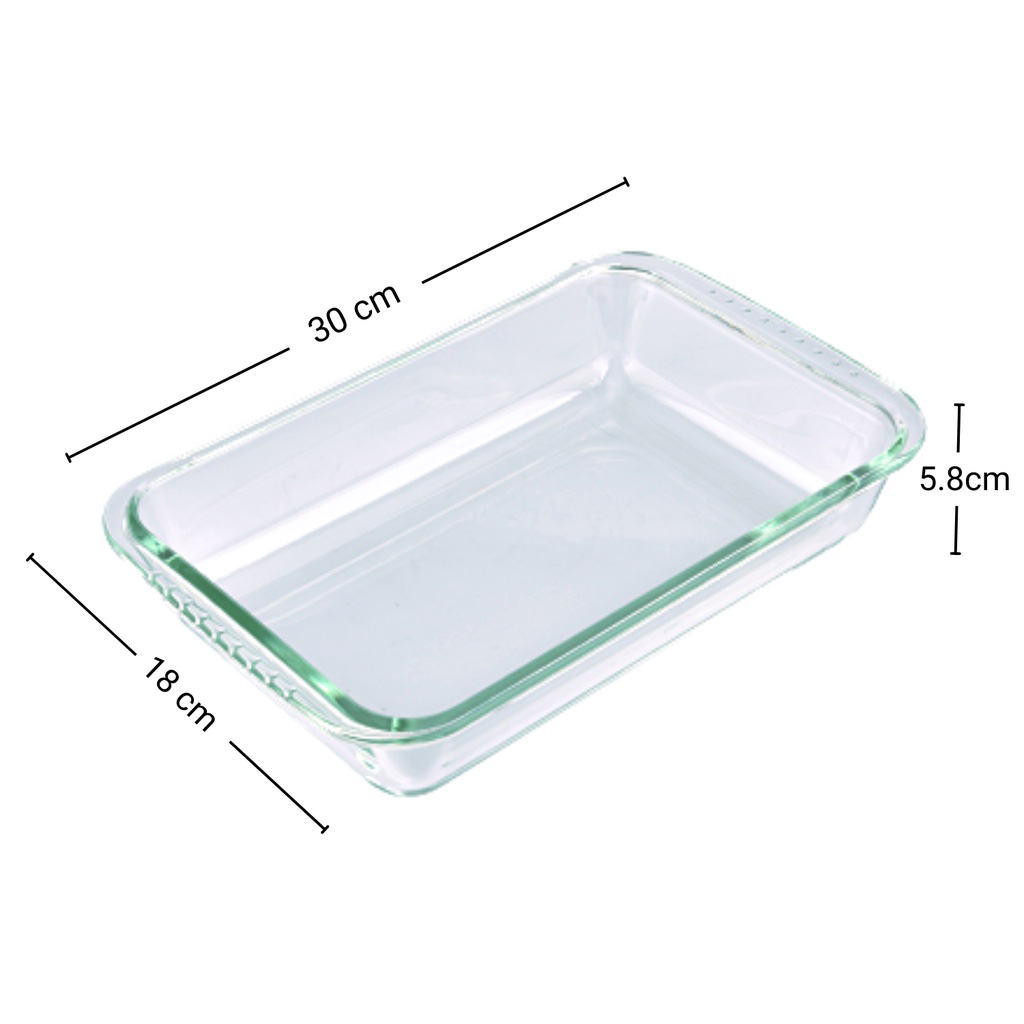 Eurochef by Winland Borosilicate Glass Rectangular Baking Tray Casserole Dish w/ Handles ...