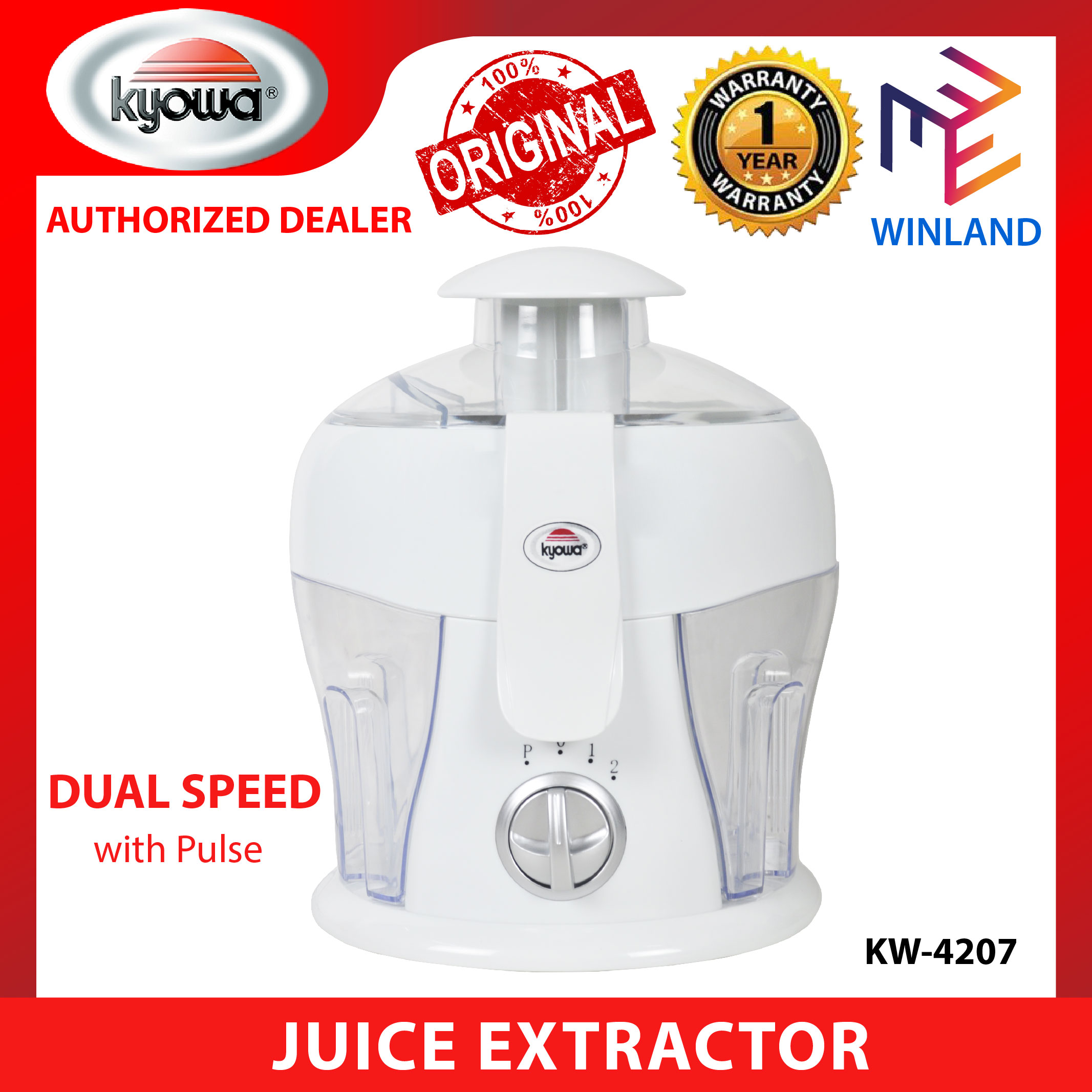 Kyowa by Winland High Power Motor Juice Extractors 350Watts KW-4207 ...