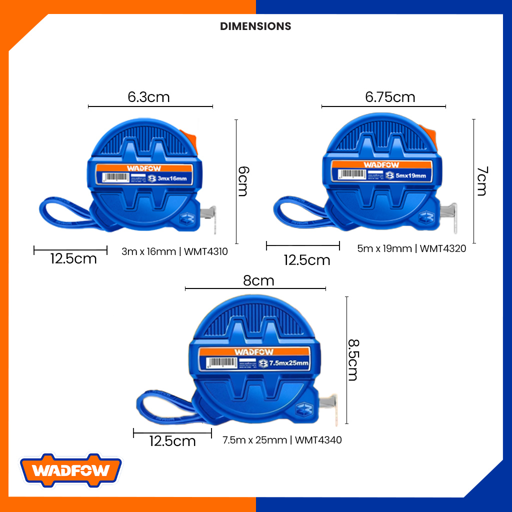 Wadfow by Winland Steel Measuring Meter Tape Measure w/ Continuous ...