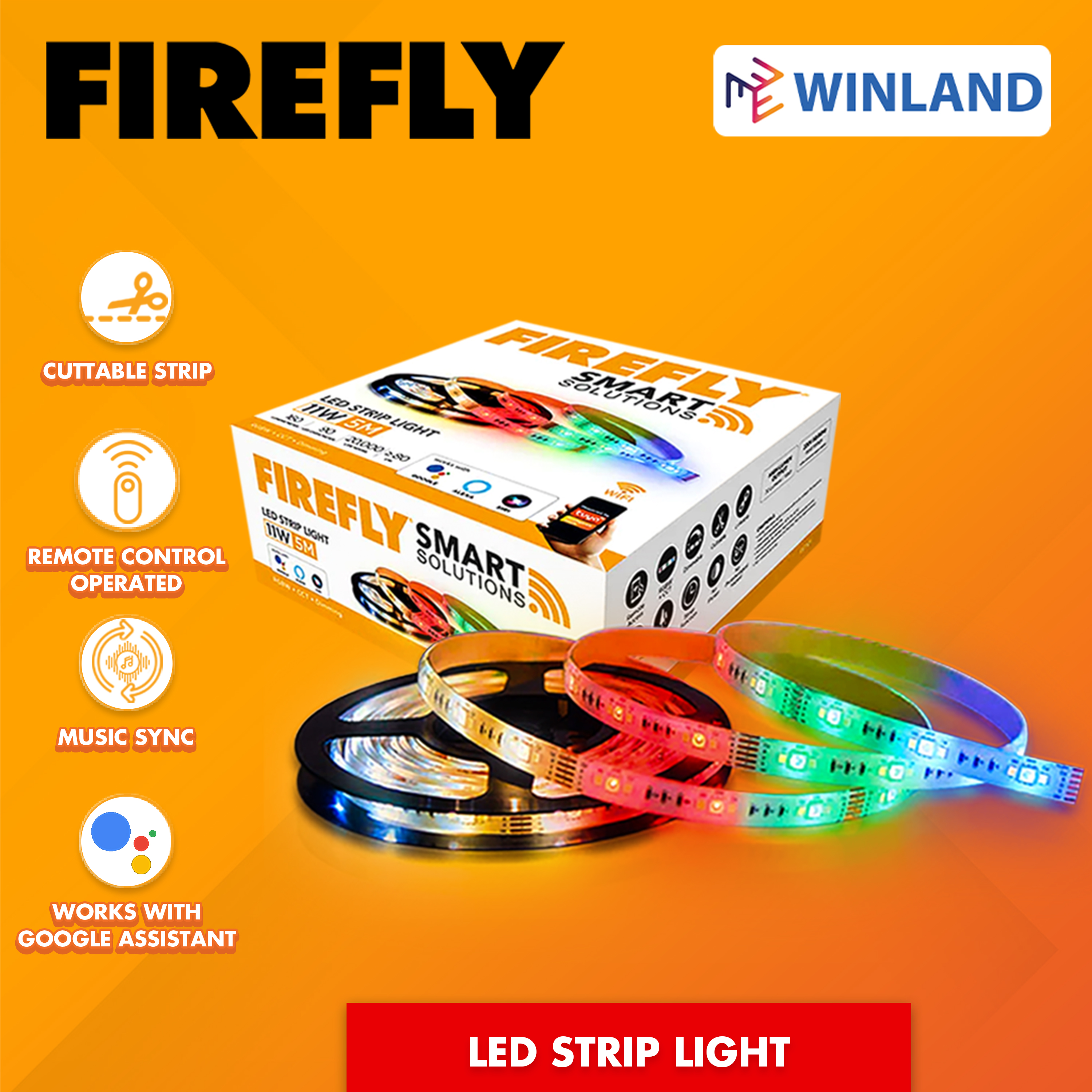 FIREFLY by Winland Smart Solutions LED Strip Light 11W 5m FST101 ...