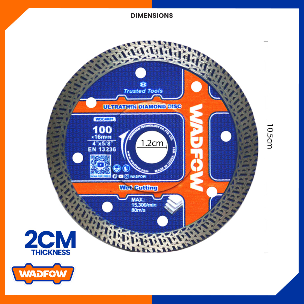 Wadfow by Winland 4inches-9inches Wet & Dry Ultrathin Diamond Disc for ...