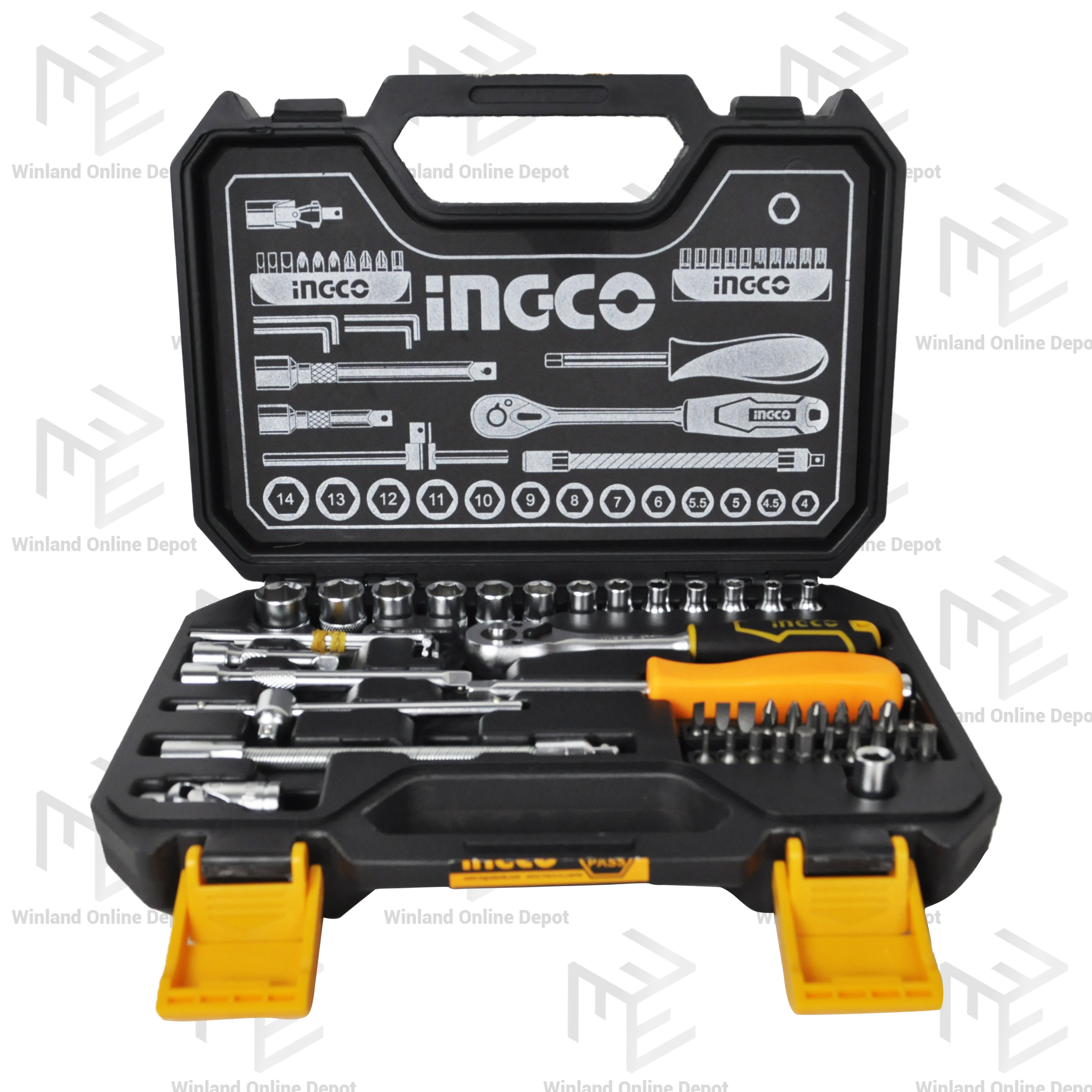 Ingco by Winland 1/4" Socket Set 45PCS HKTS14451 ING-HT | Lazada PH