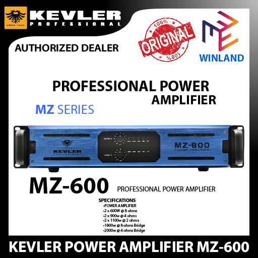 Kevler by Winland MZ Series MZ-600 1200W Professional Power Amplifier MZ600 Kevler Amplifier ...