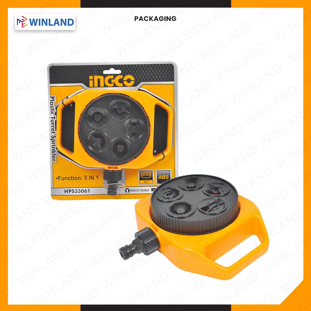 Ingco by Winland 5 in 1 Plastic Turret Sprinkler HPS33061 ING-HT ...
