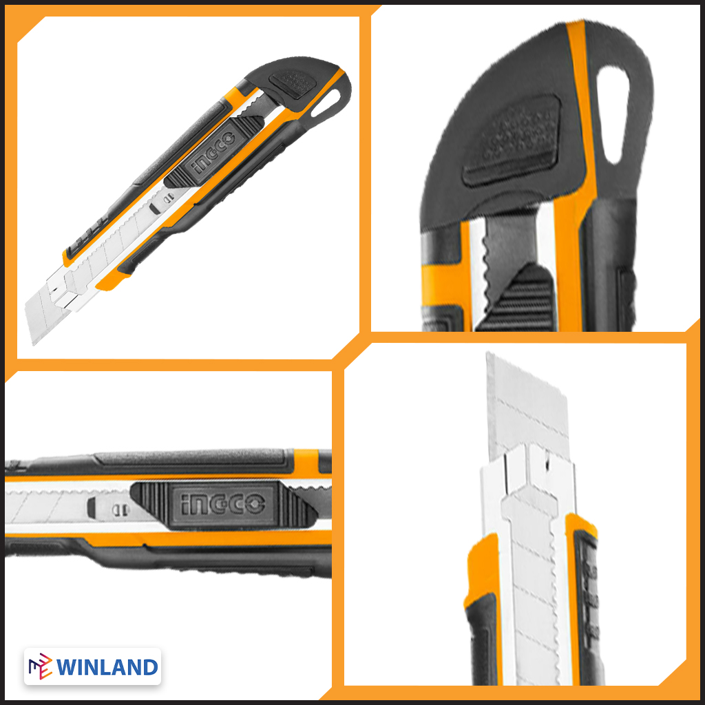 Ingco by Winland 18mm x 100mm Snap-Off Blade Knife Cutter HKNS28035 ING ...