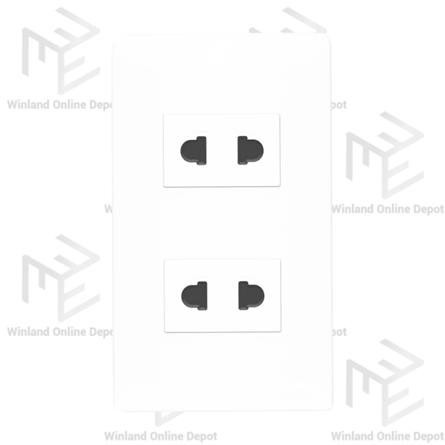 Royu by Winland Super Wide Series 2-Gang Universal Outlet Set (15A ...