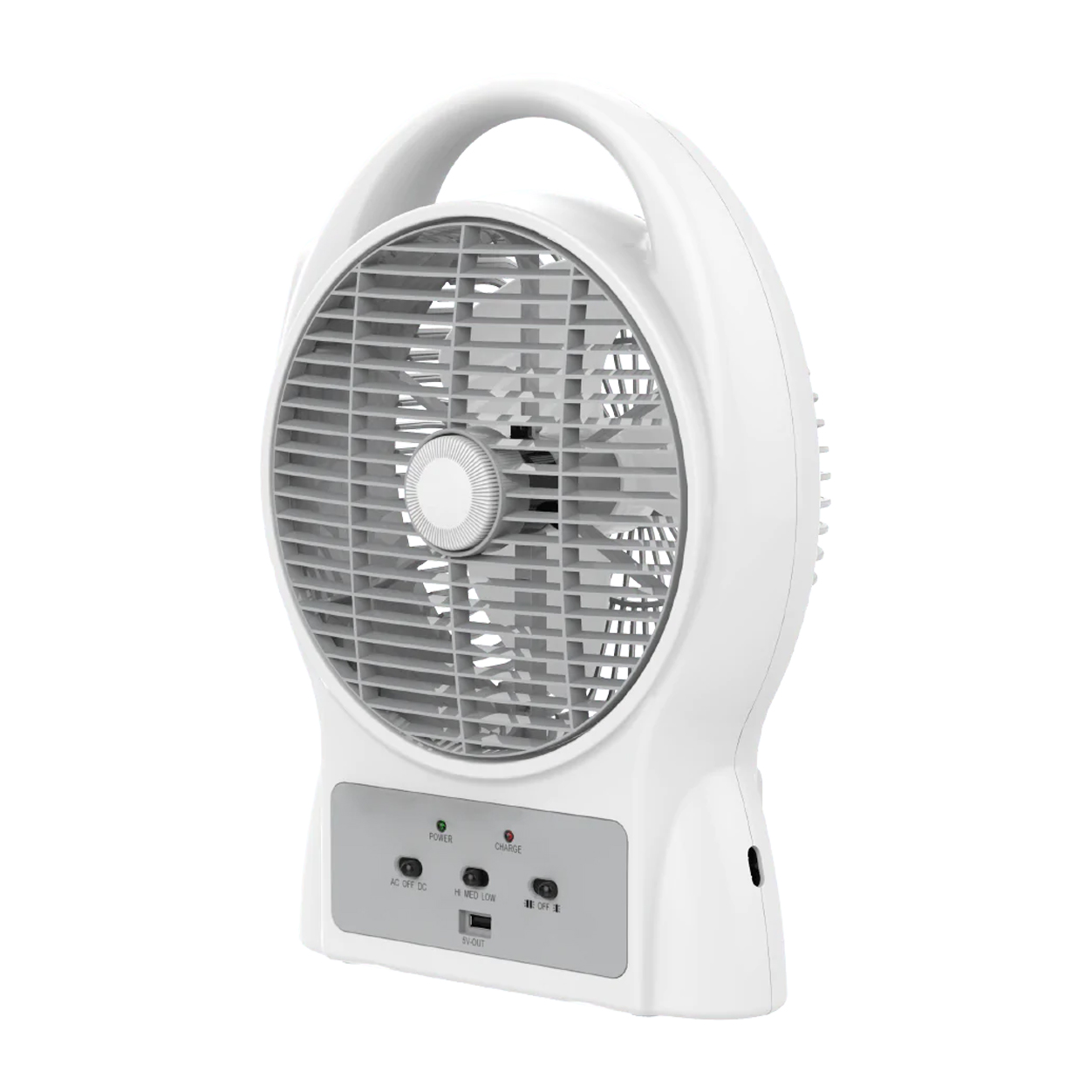 Firefly by Winland Rechargeable 8 inch Oscillating 3-Speed Fan w/ USB ...