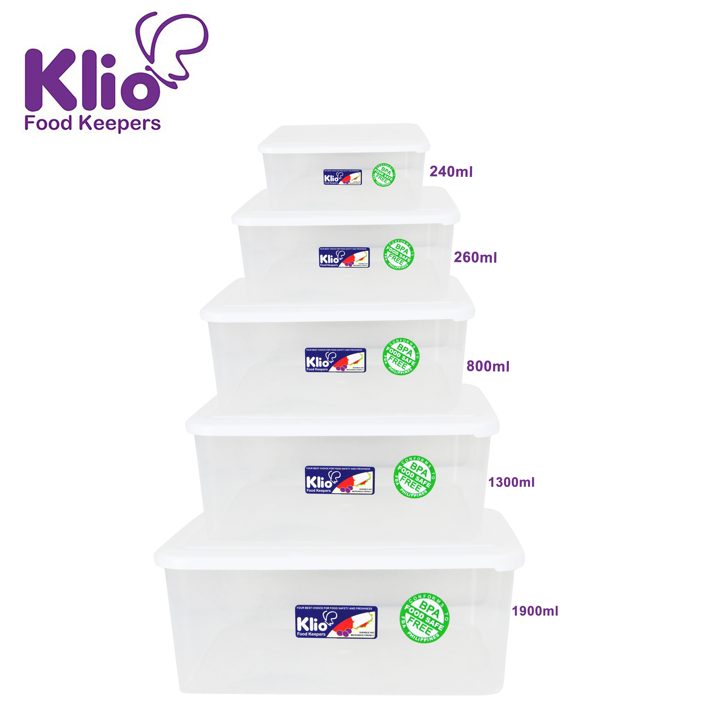 KLIO by Winland Rectangular Stackable Food Keeper Kitchenware Container Storage Bin KL-RA(WHT ...