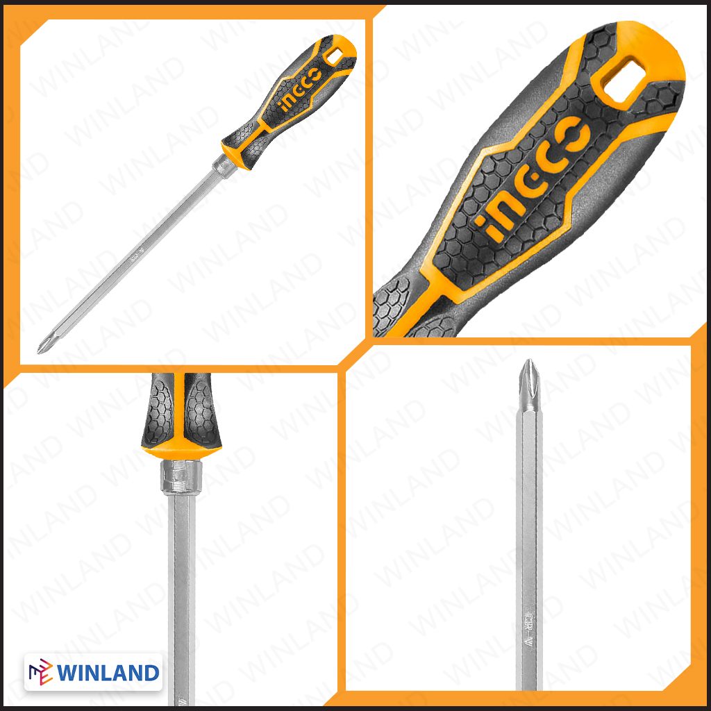 INGCO by Winland 2 In 1 Interchangeable Screwdriver Set AKISD0201 ING ...