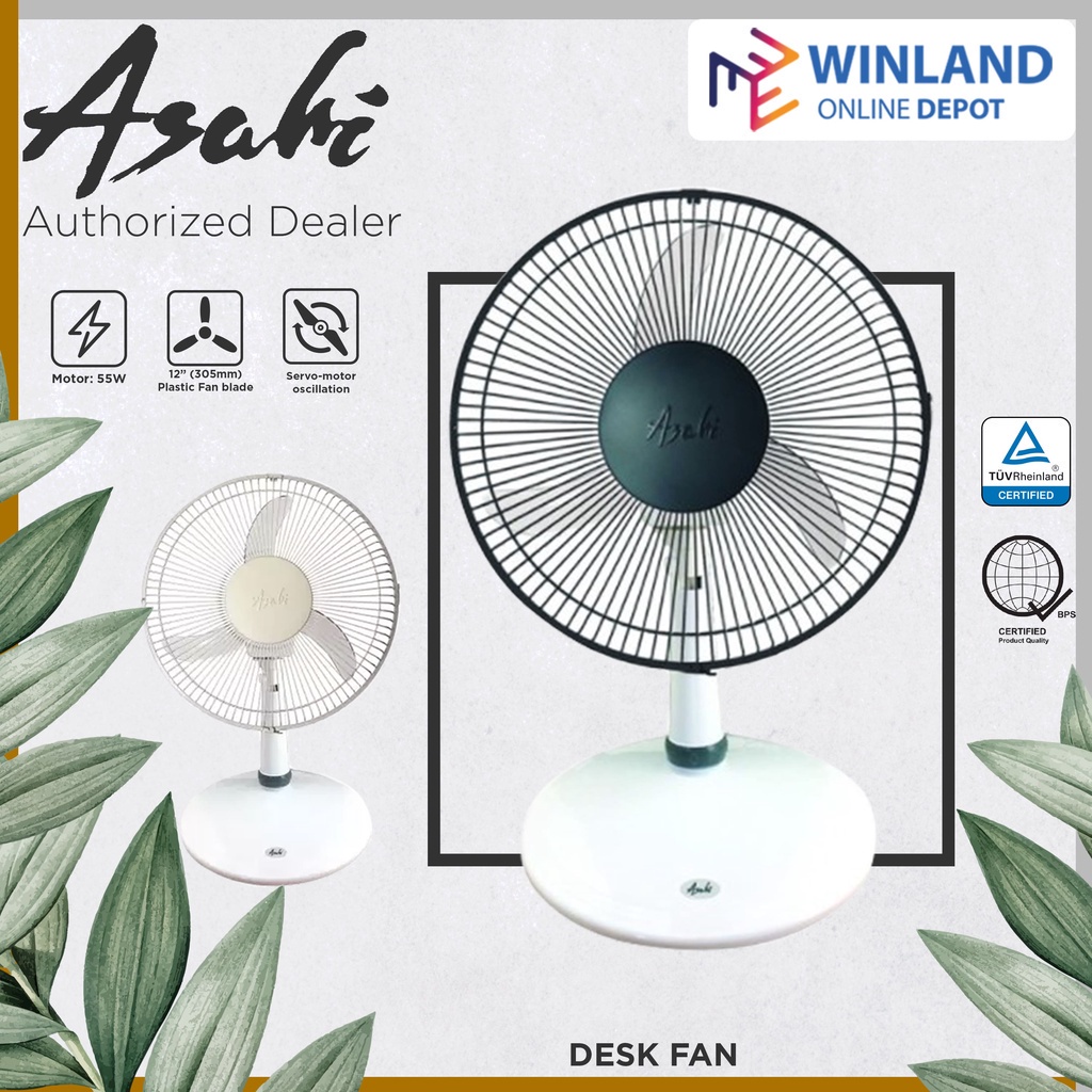 ASAHI by Winland 12"(305mm) Desk Fan | Asahi Electric Fan RB 3004 ...