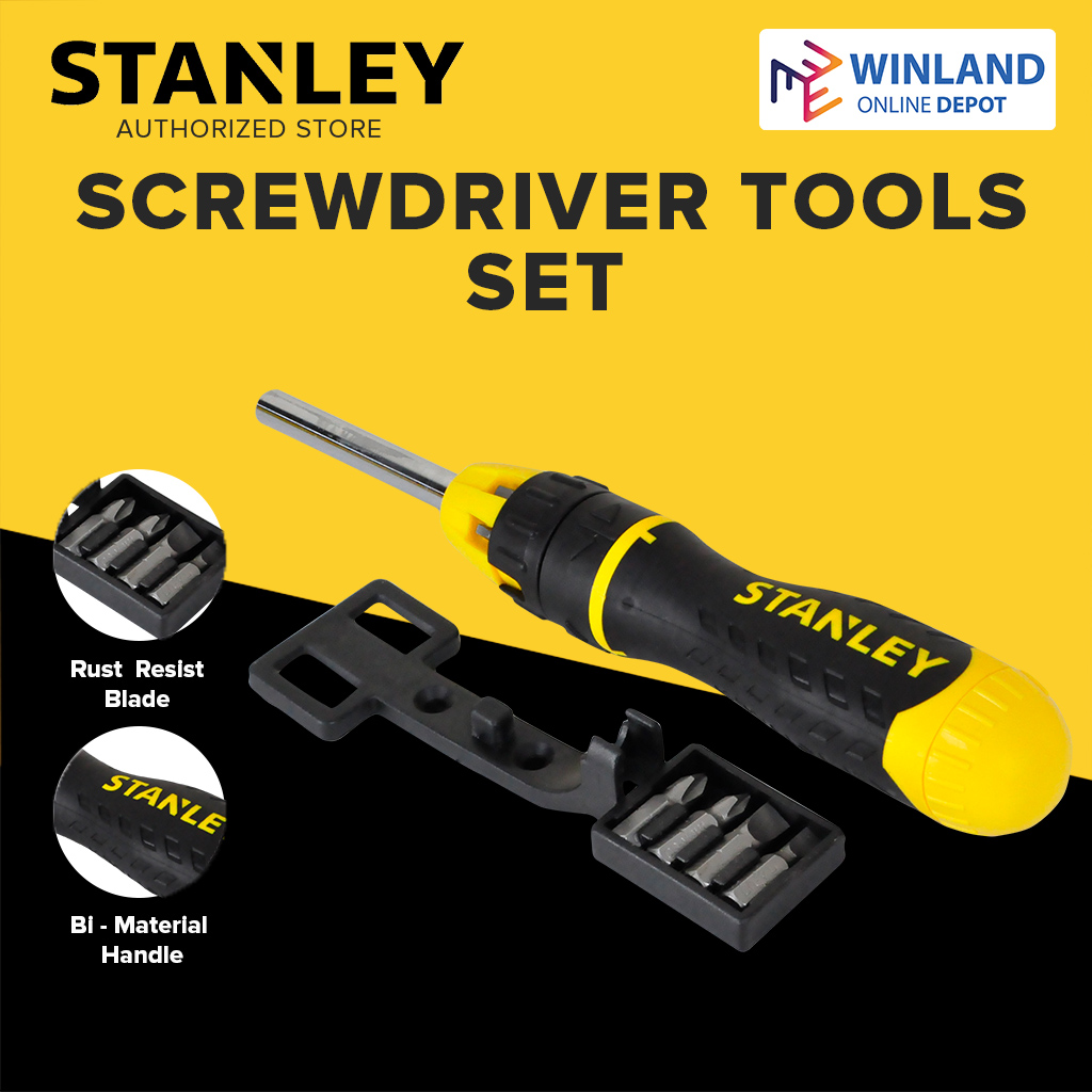 STANLEY by Winland 10pcs Screwdriver Ratchet Multi Bit Screwdriver Set ...