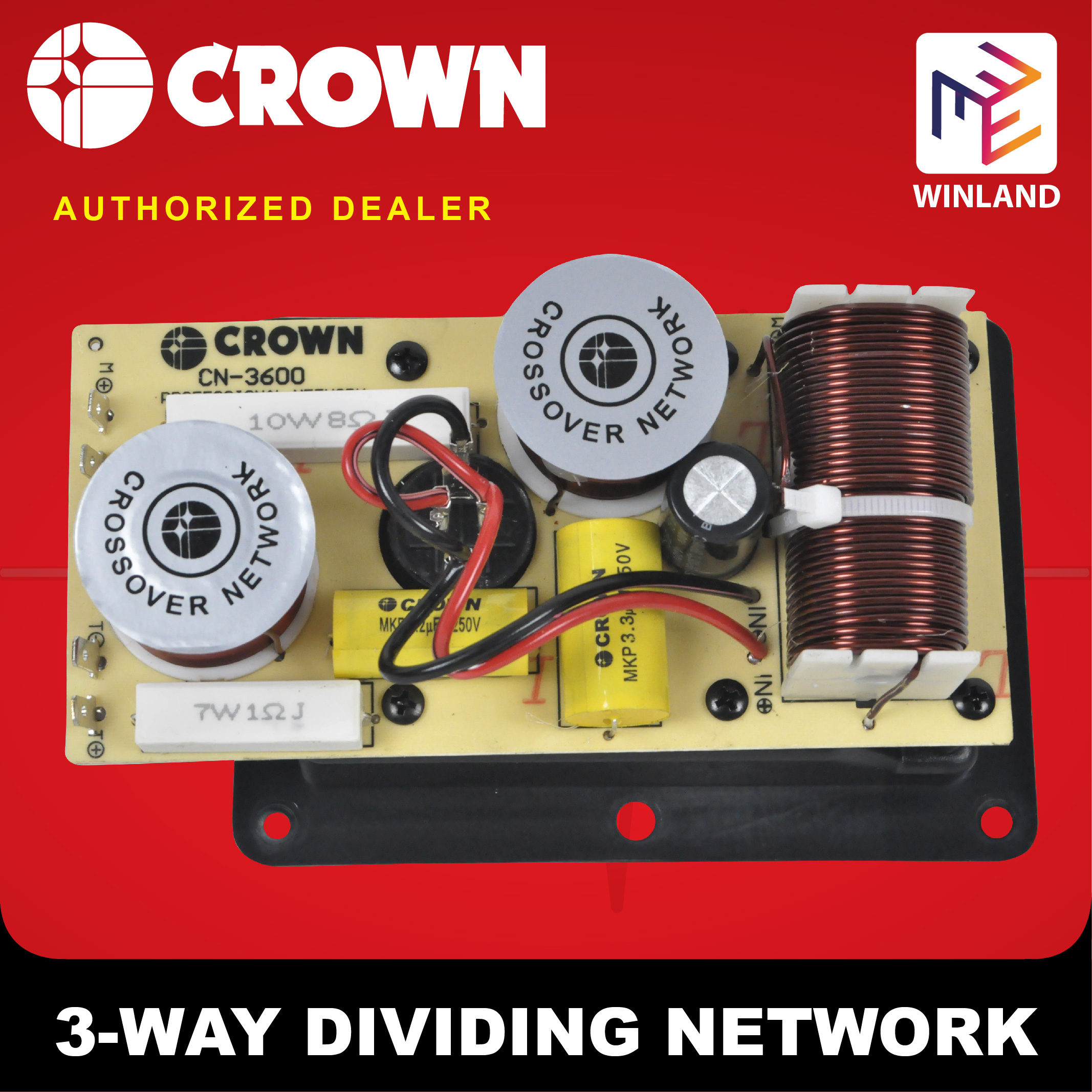 CROWN by Winland Dividing Network 3-way 600W Crossover with Built In ...