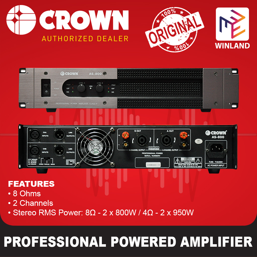 CROWN by Winland Professional Powered Amplifier Alpha Series 8 Ohms ...