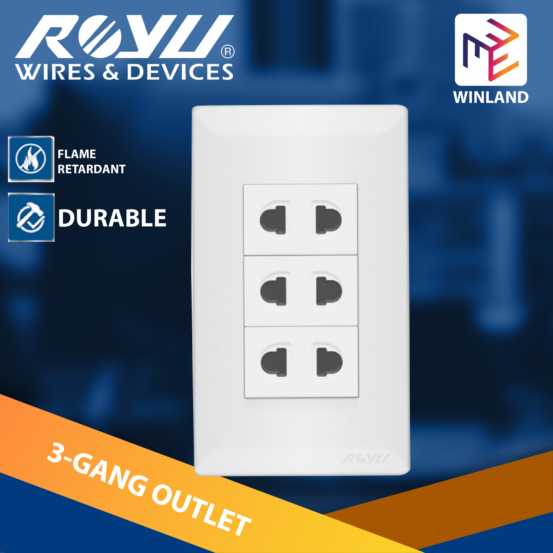Royu by Winland Super Wide Series 3-Gang Outlet Set WS115 | Lazada PH