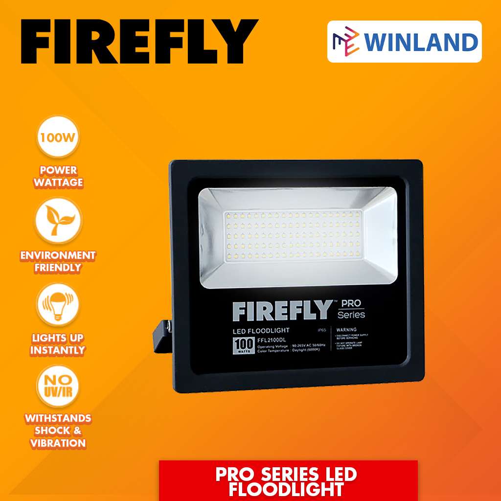 Firefly by Winland Pro Series LED Outdoor Luminaries Floodlight (100W / 90-265V) Daylight ...