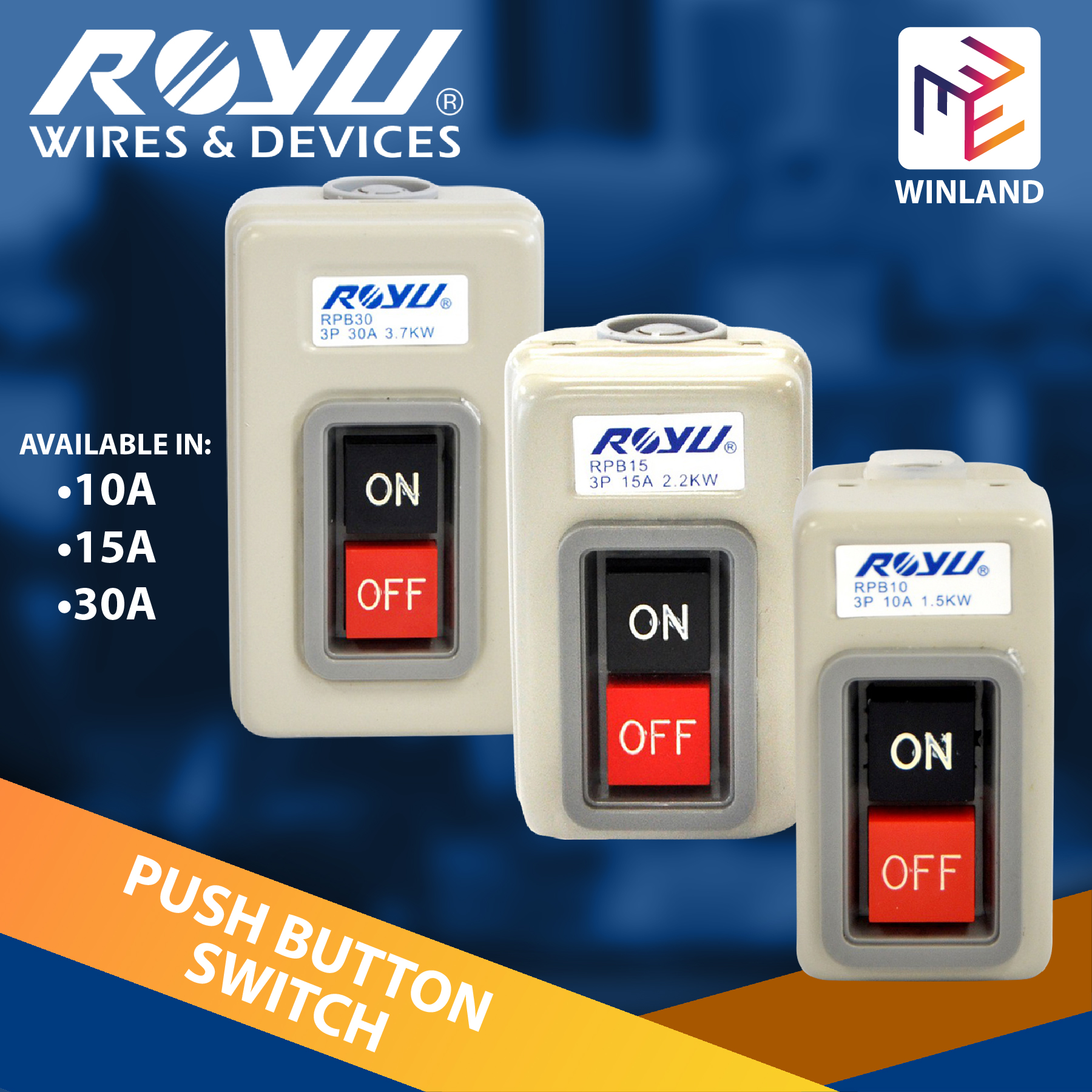 Royu by Winland Push Button Switch For the direct closing and opening ...