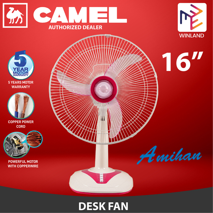 Camel by Winland Amihan CDF-1116C(PNK) Desk Fan Electric Fan Stand Fan ...