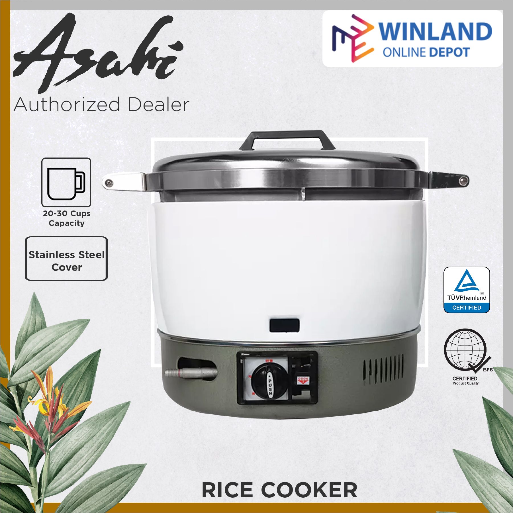 Asahi by Winland LPG Rice Cooker 20-30cups 4.2kg RC-300 | Lazada PH
