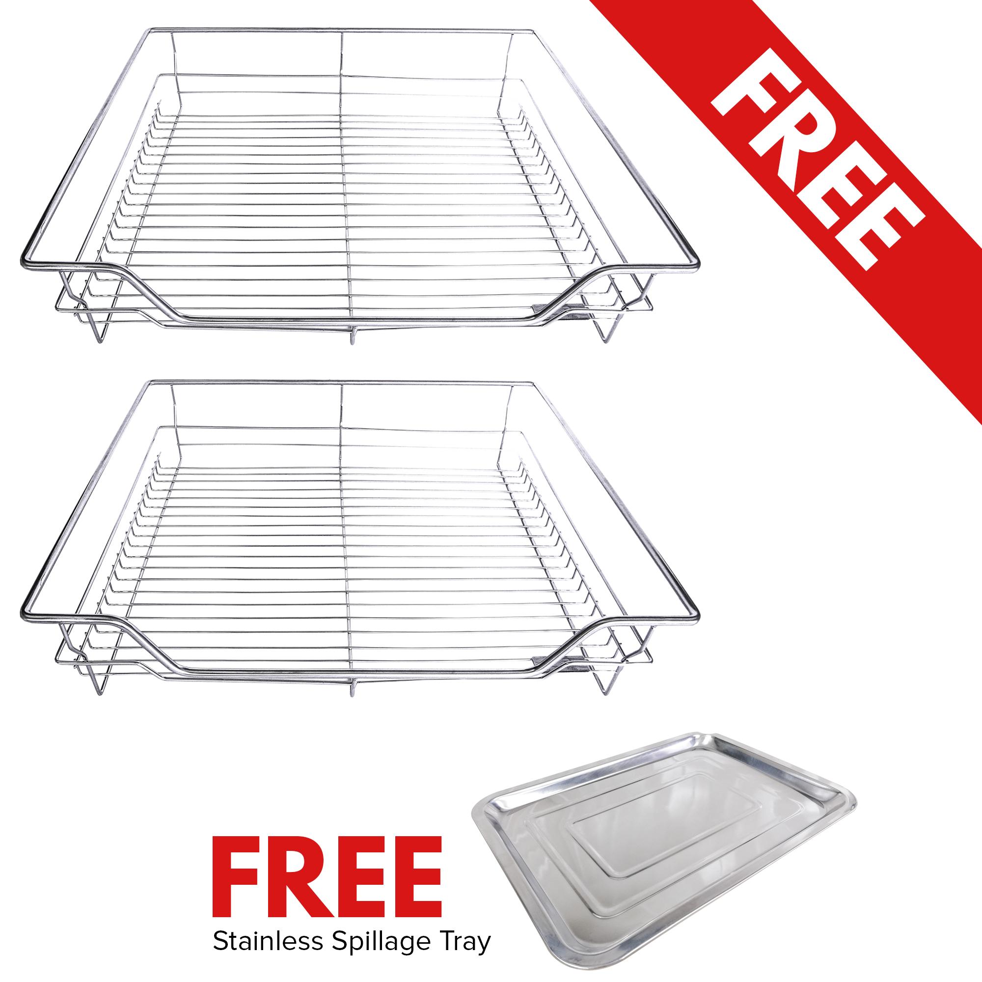 Rosette Italia Stainless Steel Pull Out Kitchen Wire Basket 2 Layer for ...