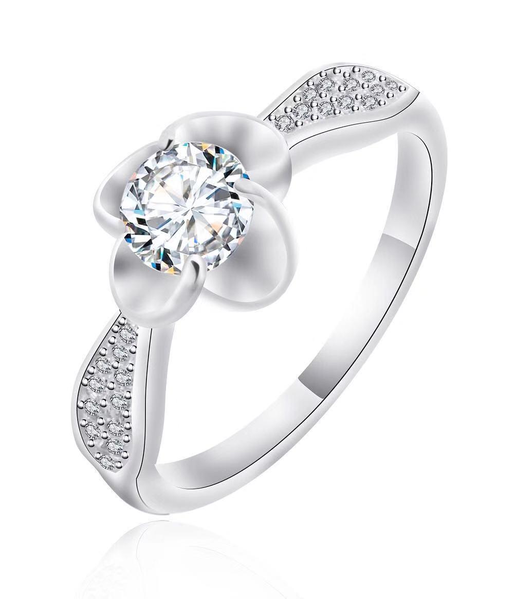 Tata silver 92.5% Italy silver Ladies' fashion rings With Round ...