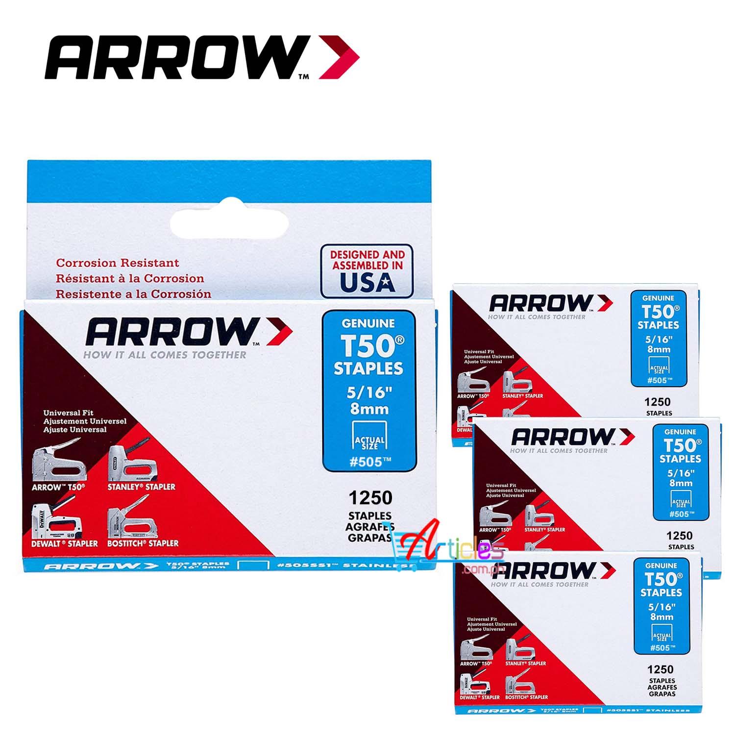 Arrow Gun Tacker Staple Wire T-50 5/16 8mm 5000 pieces | Lazada PH