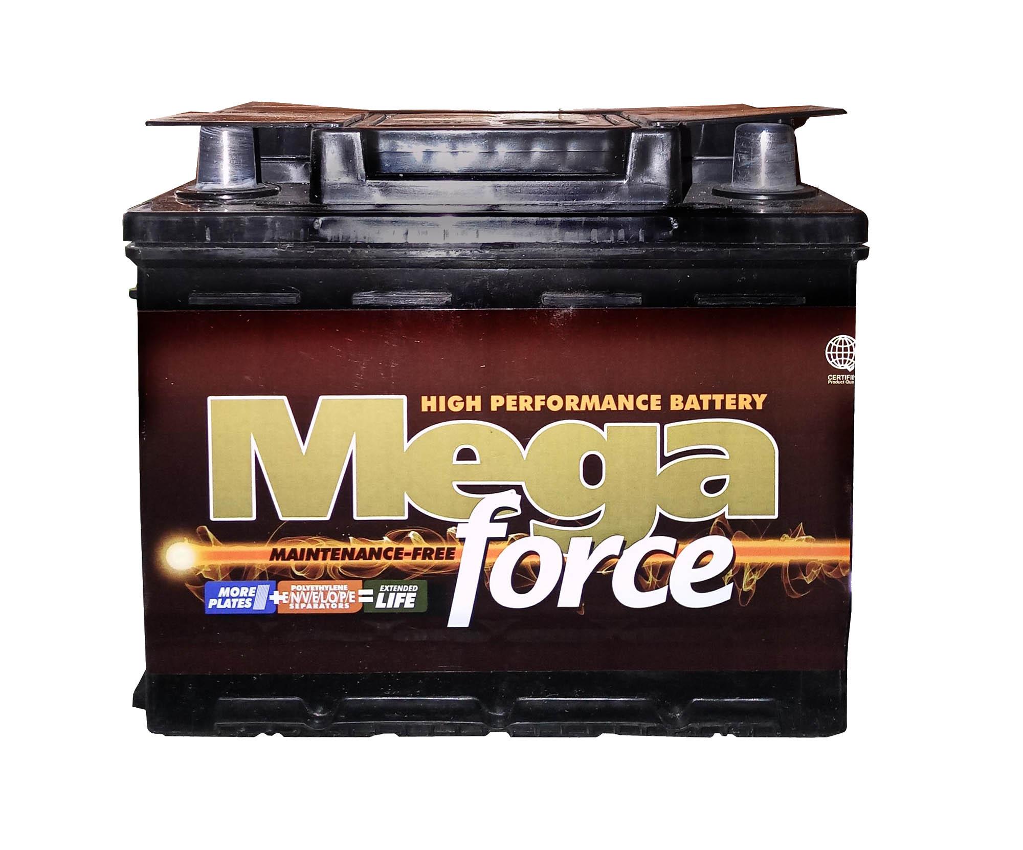 Mega Force DIN 44 / DIN 45 Maintenance Free Car Battery with 18 mos ...